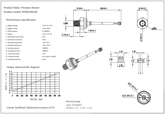 5V HVAC Pressure Sensor