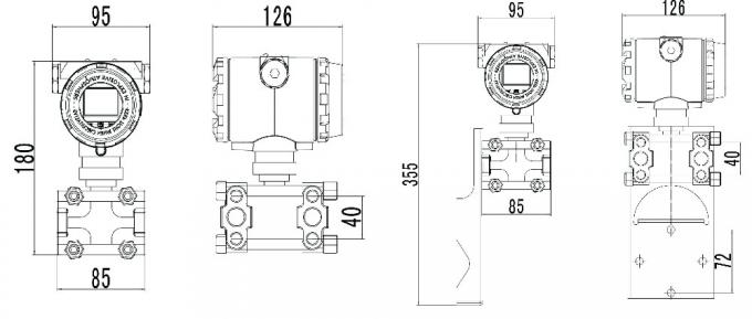 IP66 IP67 Differential Pressure Transmitter , Hart Protocol Dp Type ...